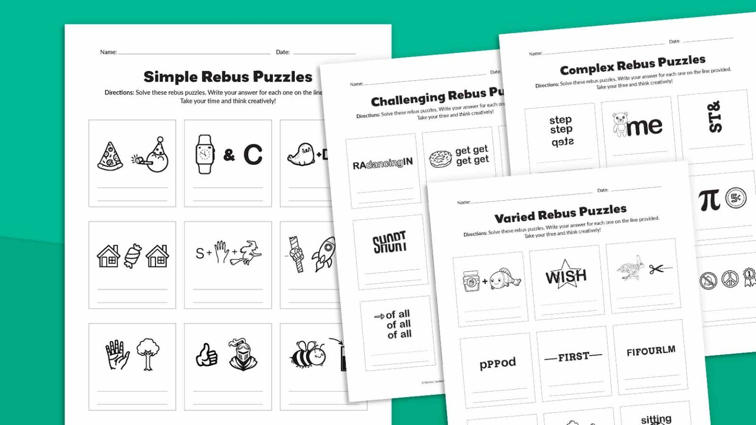 Free Printable Rebus Puzzles for Children | Riddlespuzzle